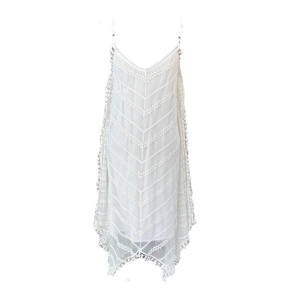 Cupio | Dresses | Cupio Boho Flowy Crochet Sheer White Dress Size ...
